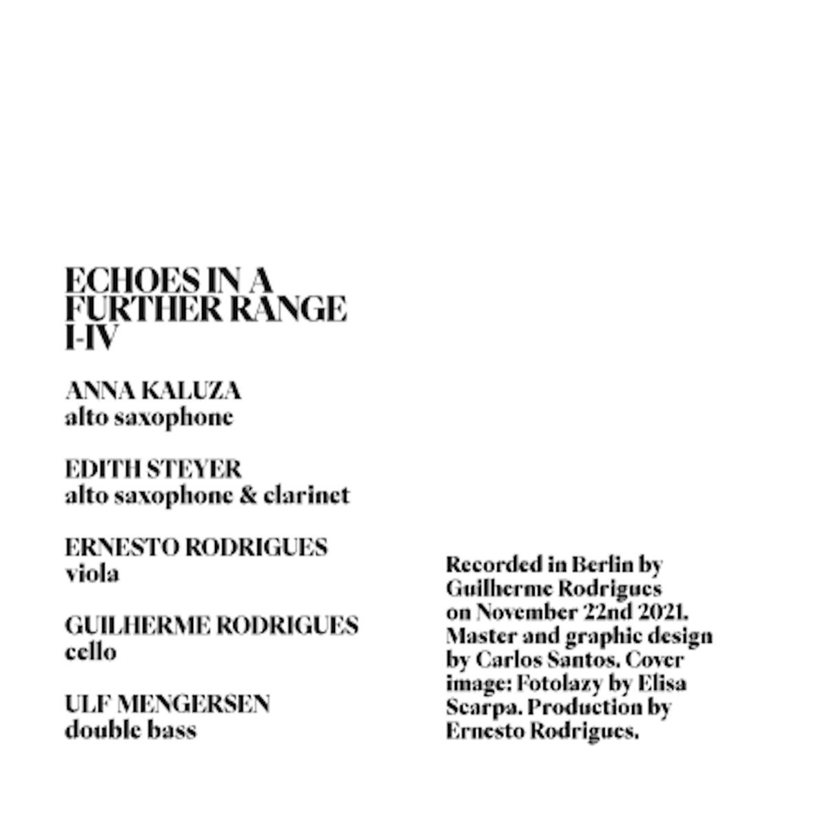 Echoes in a further range | Anna Kaluza, Edith Steyer, Ernesto ...