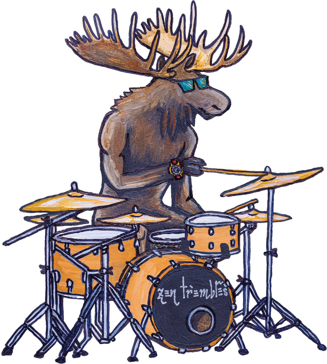Moose Drummer - Sticker | Zen Trembles