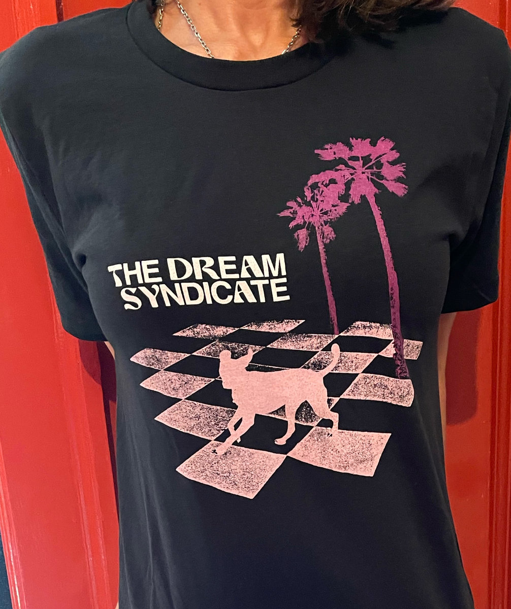 Checkerboard Dog & Palm Trees vintage black Tee: Pre-order (ships 10/7 ...