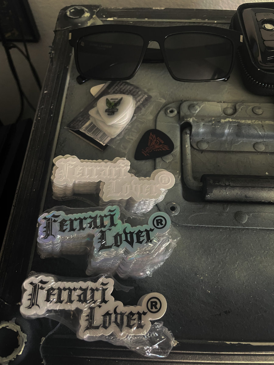 FerrariLover® trad gothic lettering sticker + secret show ticket ...