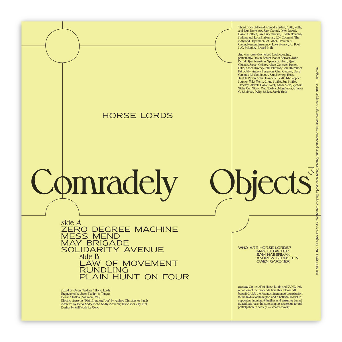 Comradely Objects | Horse Lords
