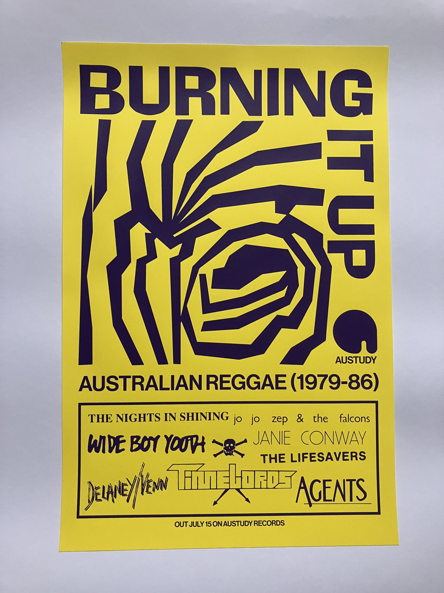 'Burning It Up' screen-printed poster | Austudy Records
