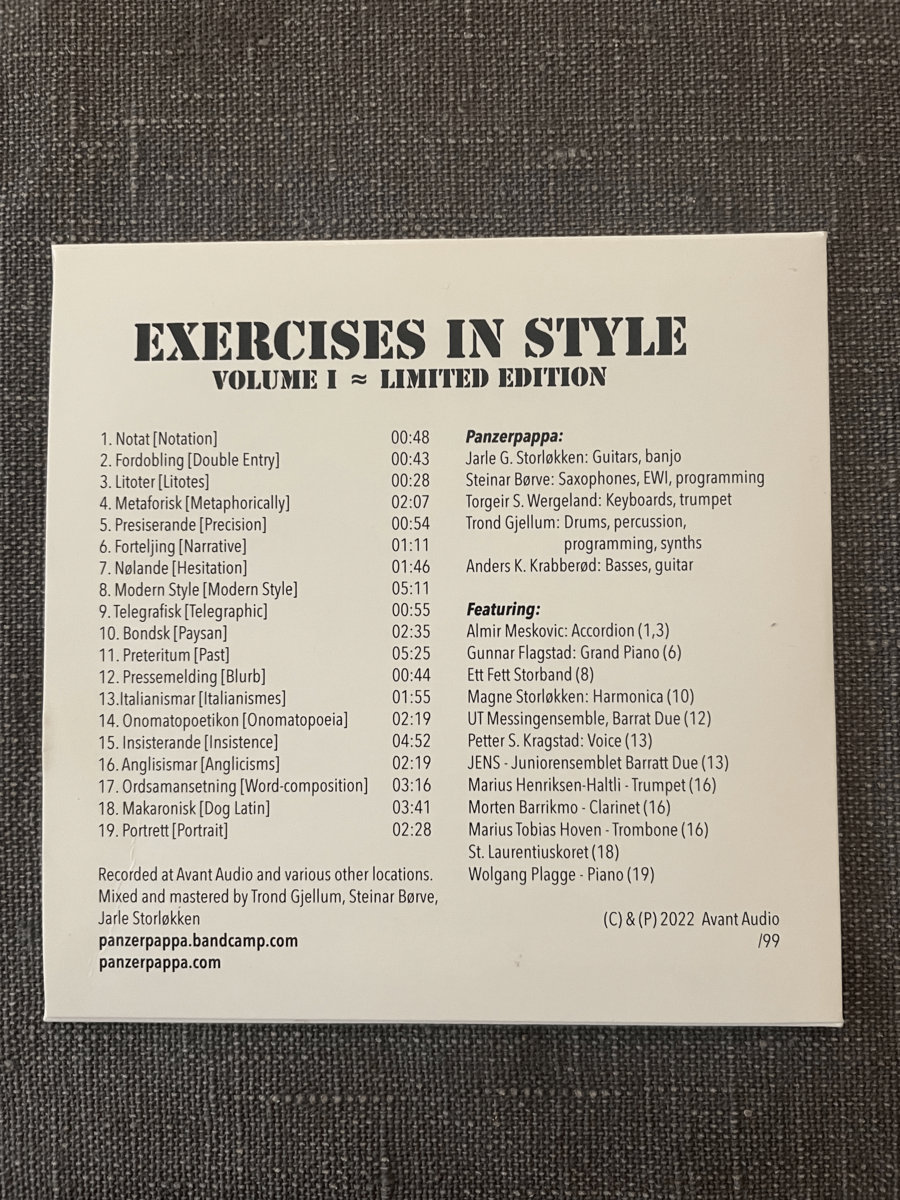 Exercises in Style - Volume 1 | Panzerpappa