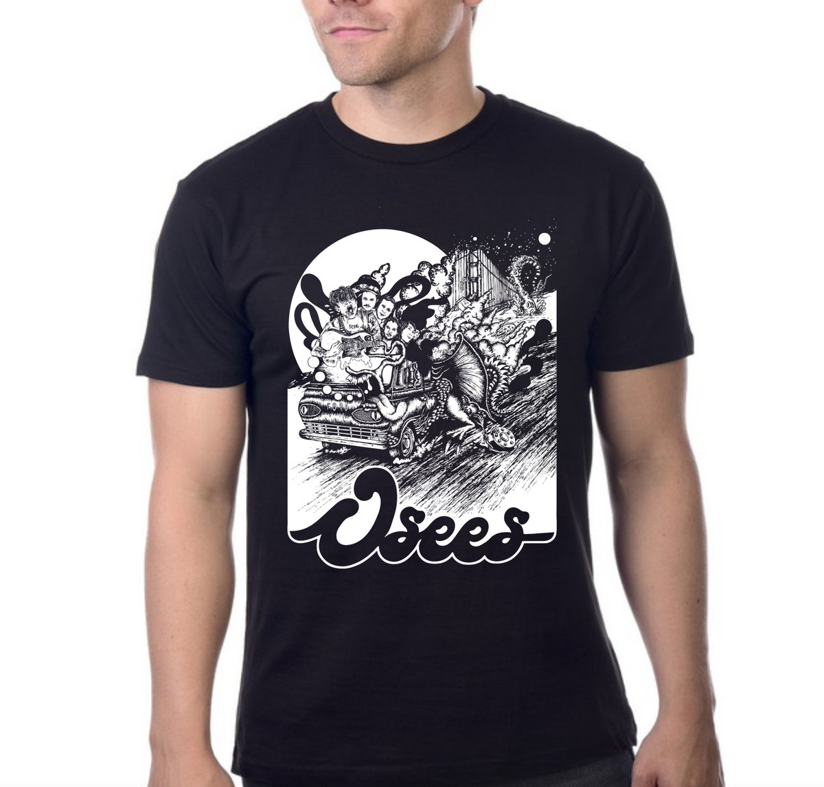 Oh Sees Over SF T-shirt - BLACK | Silver Current Records