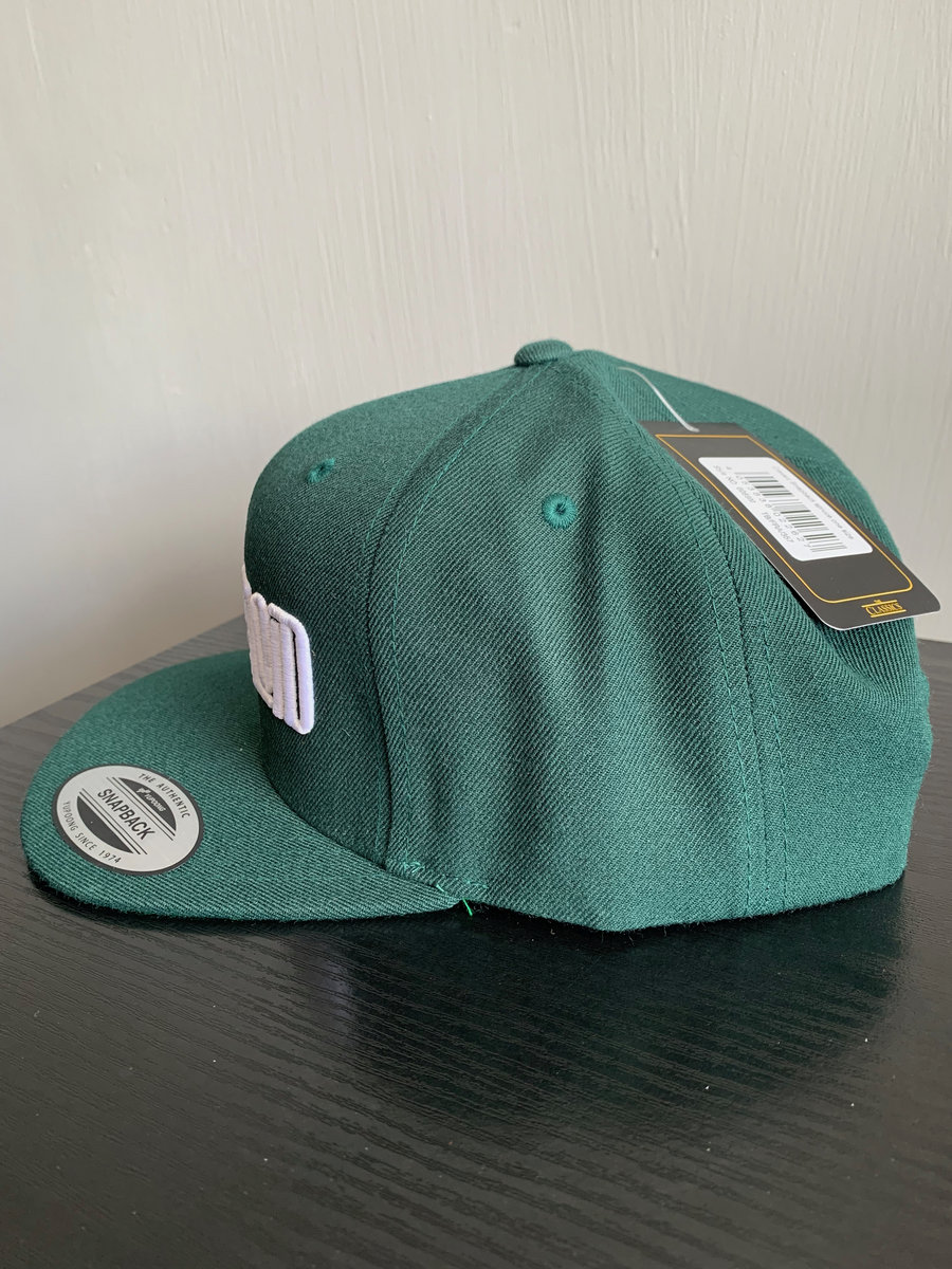Snapback Cap - Spruce Green with Embroidered White Logo | Boss Keloid