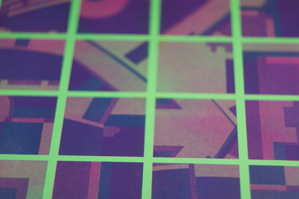 McManus Remixed (Blue + Pink on Green) – riso print | Tommy Perman