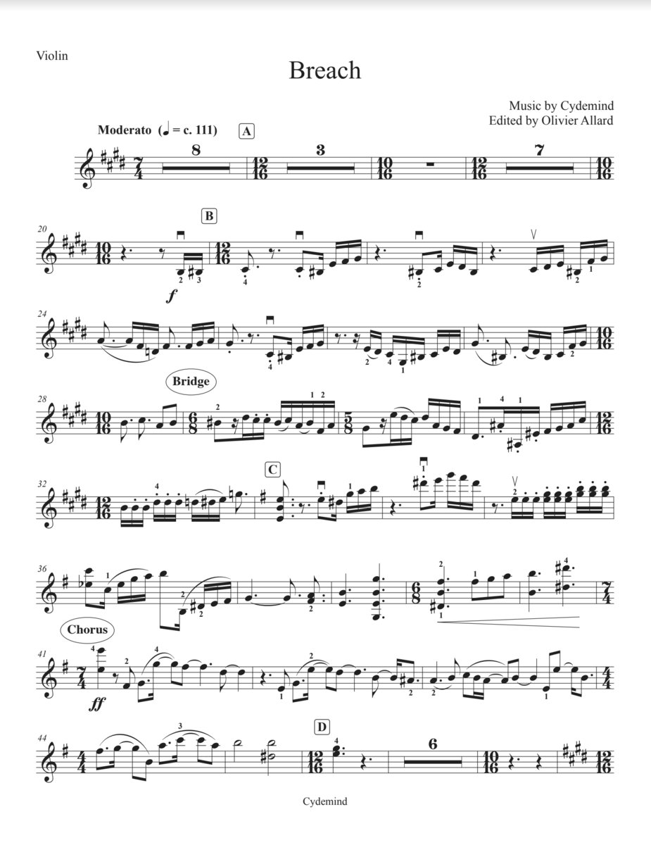 Breach - Sheet Music PDF | Cydemind
