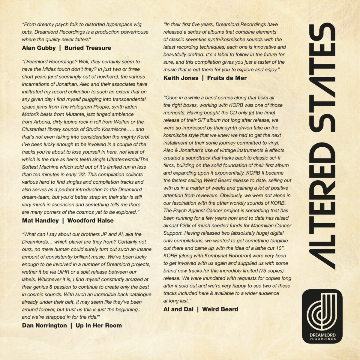 ALTERED STATES | DREAMLORD RECORDINGS