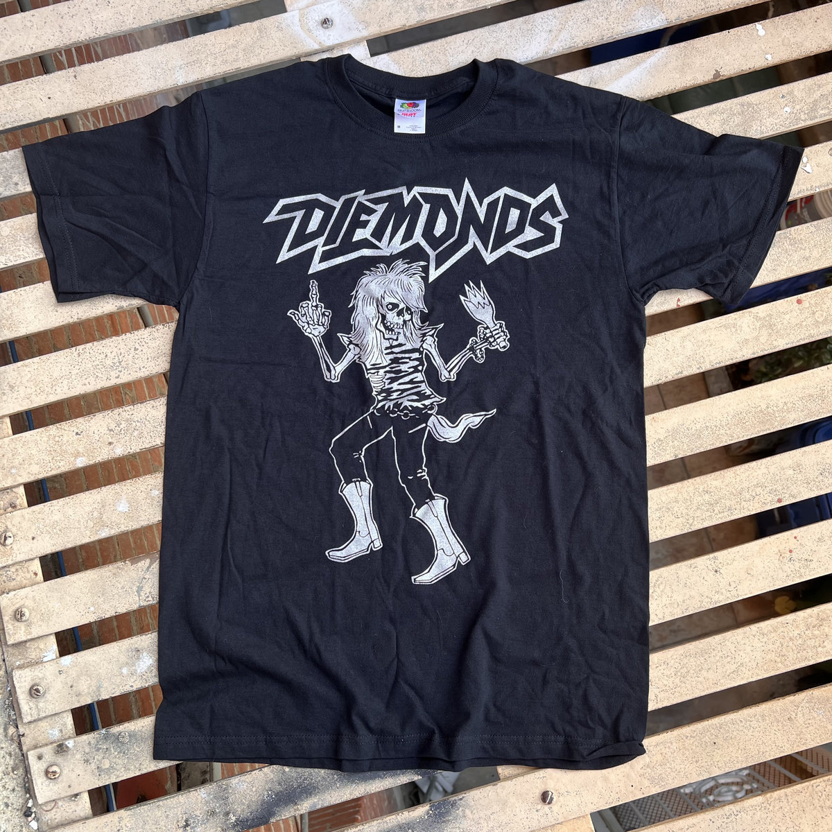 Dimey Classic B&W Diemonds T Shirt - Silver Ink on Black | Diemonds