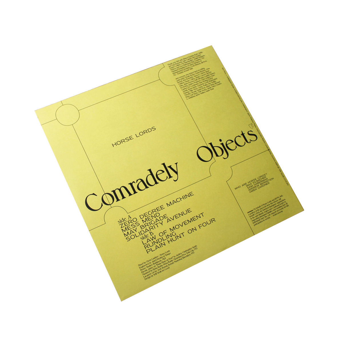 Comradely Objects | Horse Lords