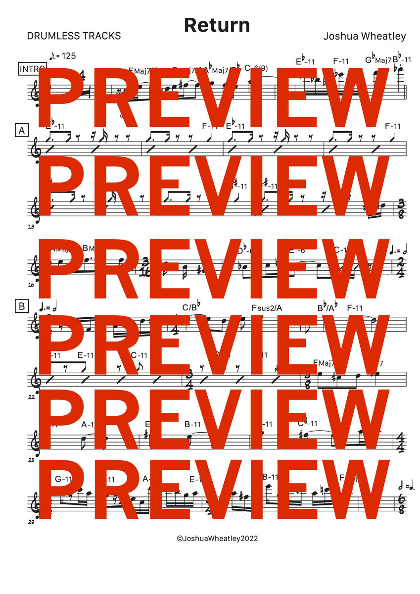 DRUMLESS TRACKS Digital Sheet Music Book (PDF) | Joshua Wheatley