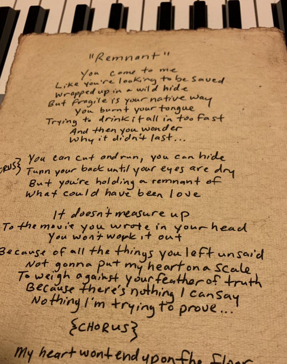 Handwritten custom lyric art sheet | Mandy Prater