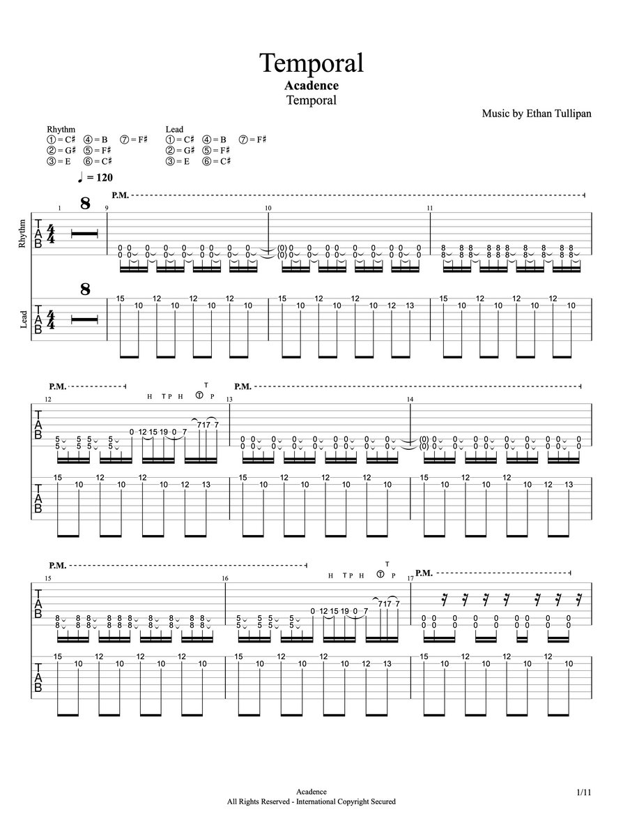 Temporal Guitar Tabs | Acadence