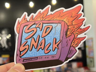 Burning TV Logo Sticker | Sad Snack