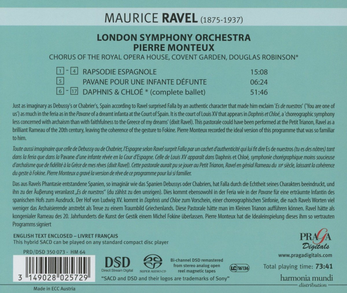 Maurice Ravel: Rapsodie Espagnole, Pavane pour une Infante défunte ...