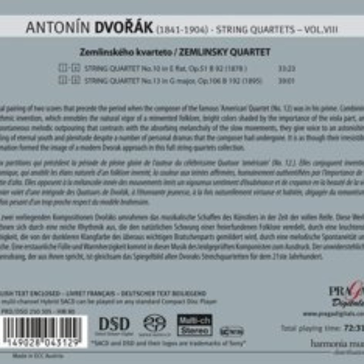 Antonín Dvořák: String Quartets Nos. 10 & 11 | Zemlinsky Quartet