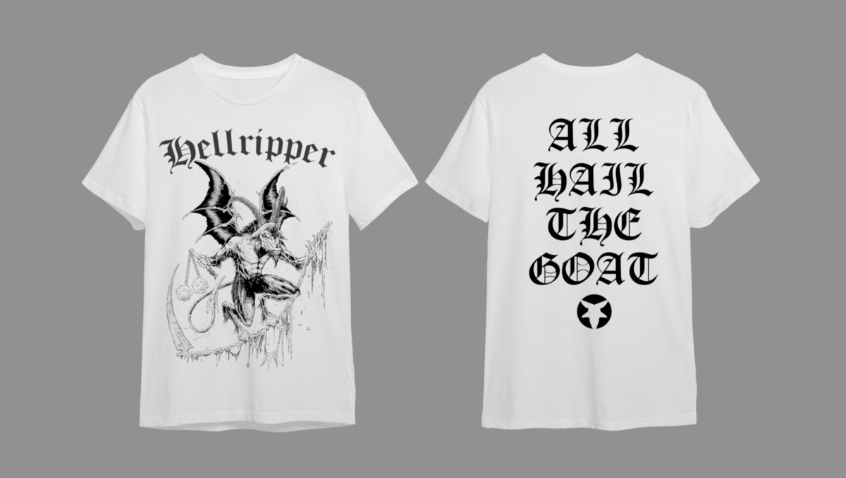 'Riddick Reaper' T-Shirt White (Size 2XL - 4XL) | Hellripper
