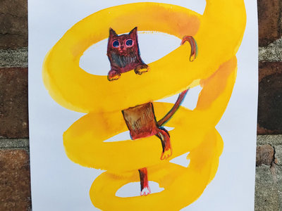 Original Painting 'Cat in a vortex' | Yama Warashi