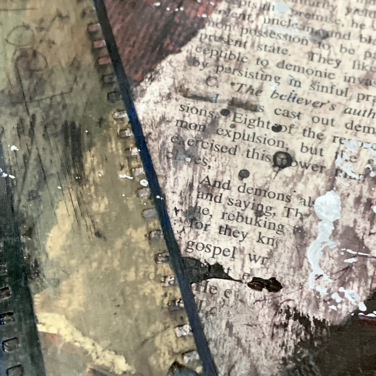 Original Artwork, "Mutatis Mutandis" mixed media painting on triangle ...