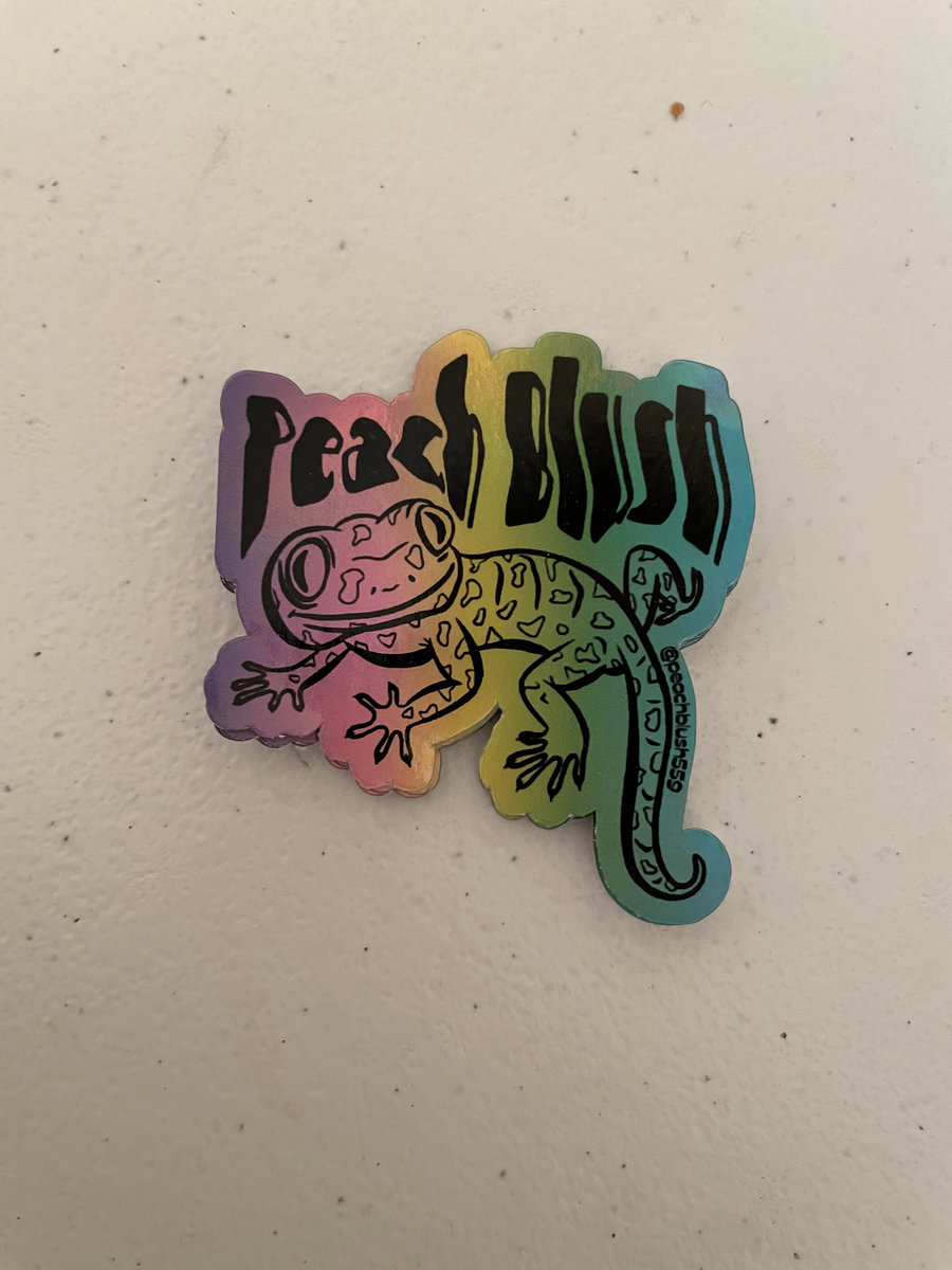 Gecko Logo Holographic Sticker | Peach Blush