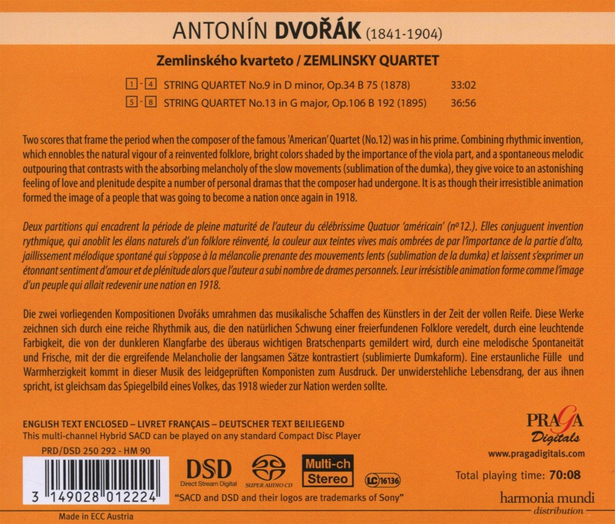 Antonín Dvořák: String Quartets Nos. 9 & 13 | Zemlinsky Quartet