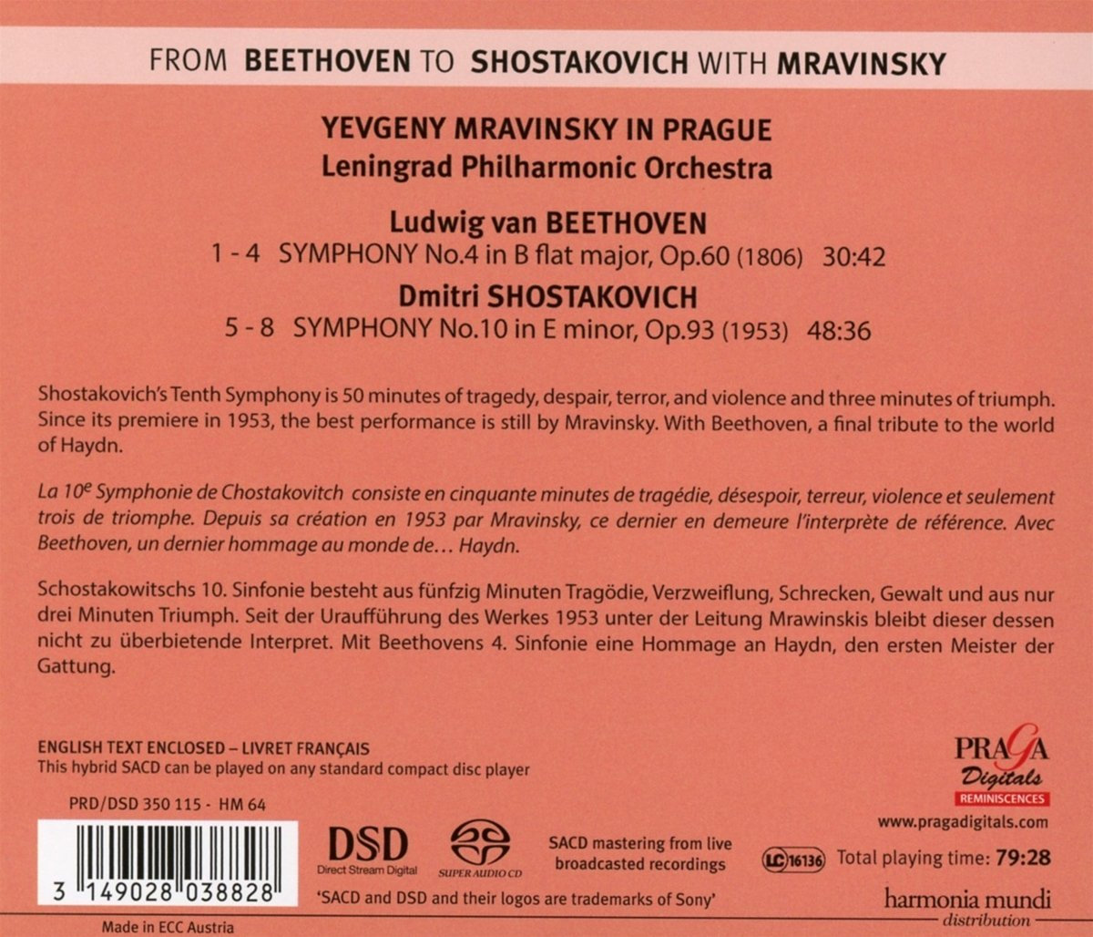 Ludwig van Beethoven: Symphony No. 4 / Dmitri Shostakovich: Symphony No. 10 | Yevgeny Mravinsky ...