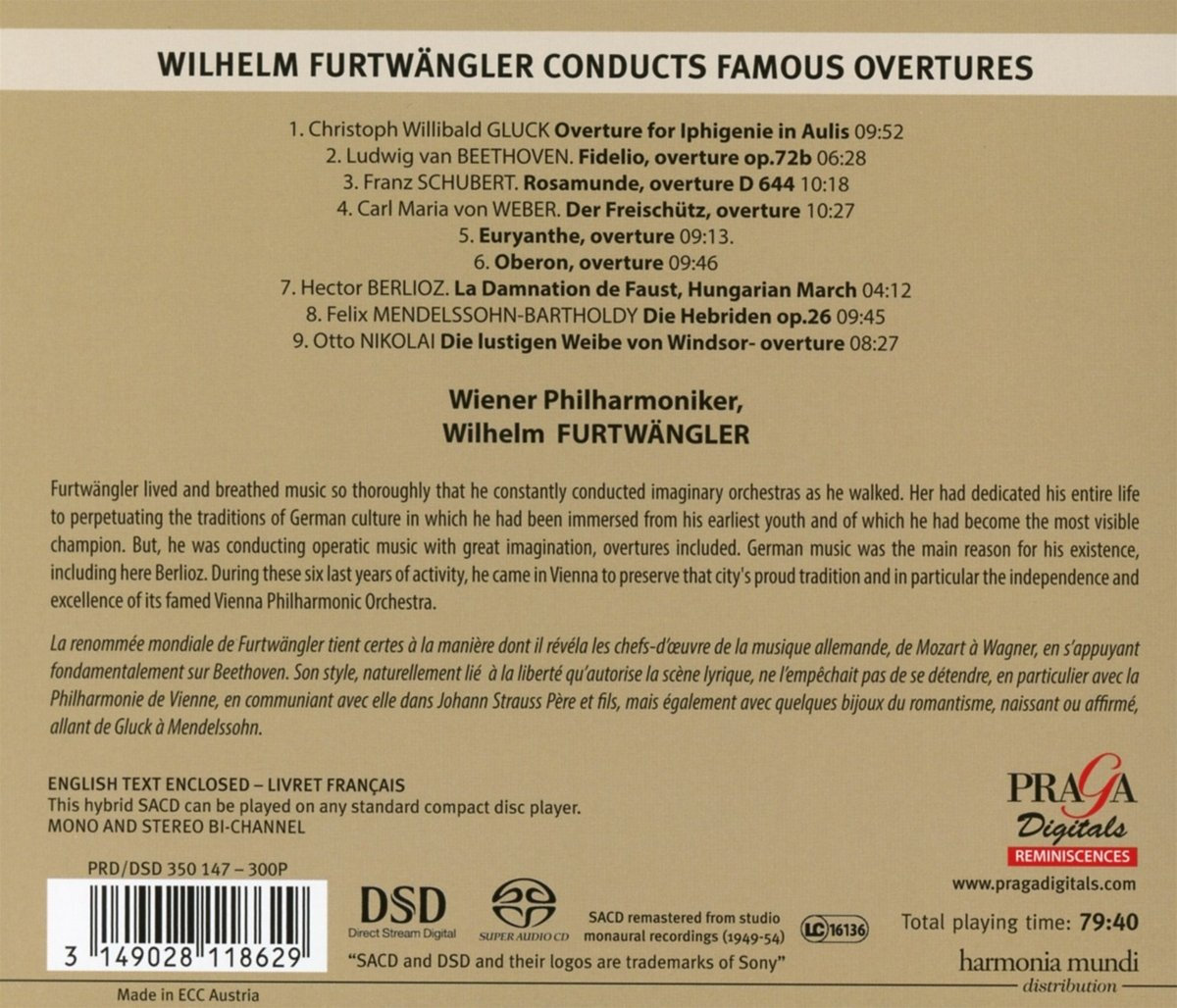 Wilhelm Furtwängler: Famous Overtures [Gluck, Beethoven, Schubert ...