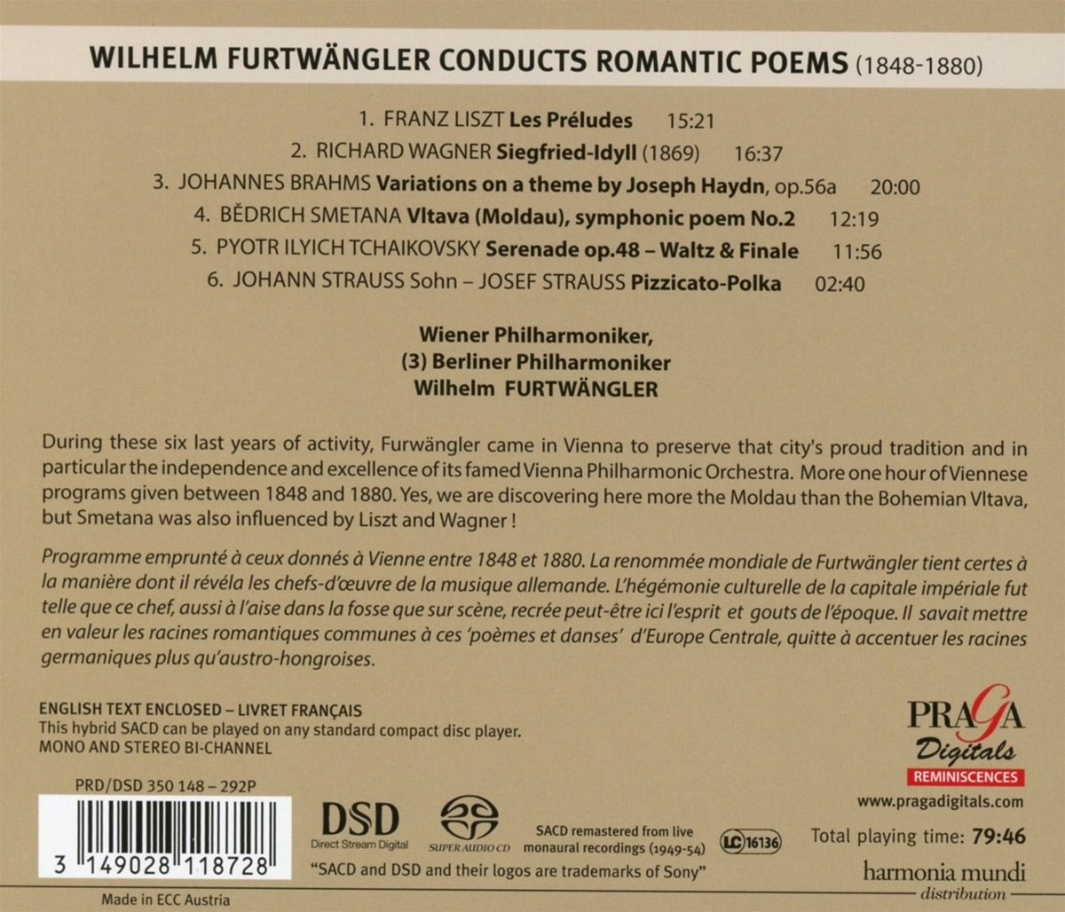 Wilhelm Furtwängler: Romantic Poems & Viennese Dances [Liszt, Wagner ...