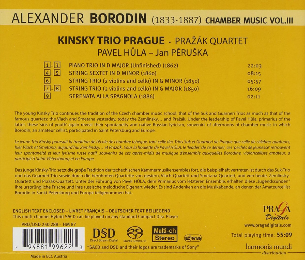 Alexander Borodin: Piano Trio, String Sextet, Two String Trios, Serenata alla spagnola | Kinsky ...