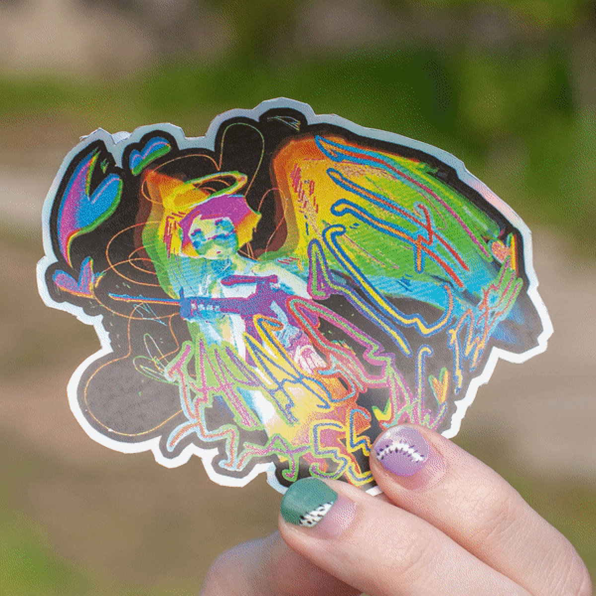 Angelic Holographic Sticker | TAMAGOTCHI MASSACRE