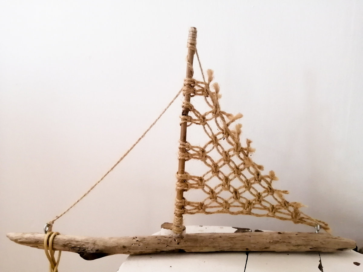 Driftwood Macrame Sailboat PRE ORDER (SHIPPING AVAILABLE) | CARLENE