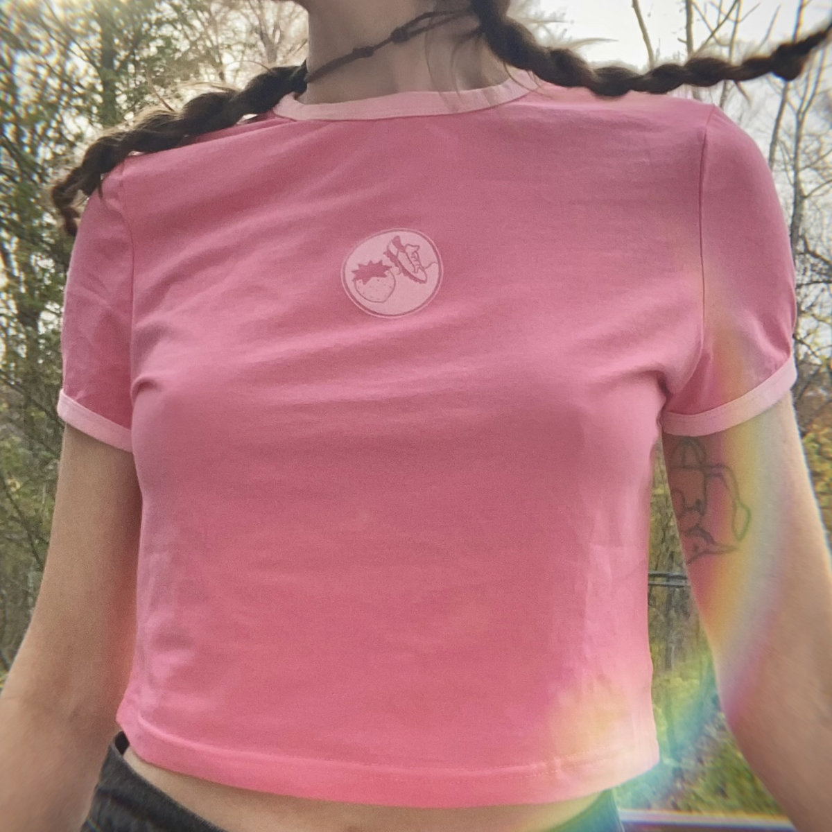 Butter Mint Cropped Baby Ringer Tee | Strawberry Runners