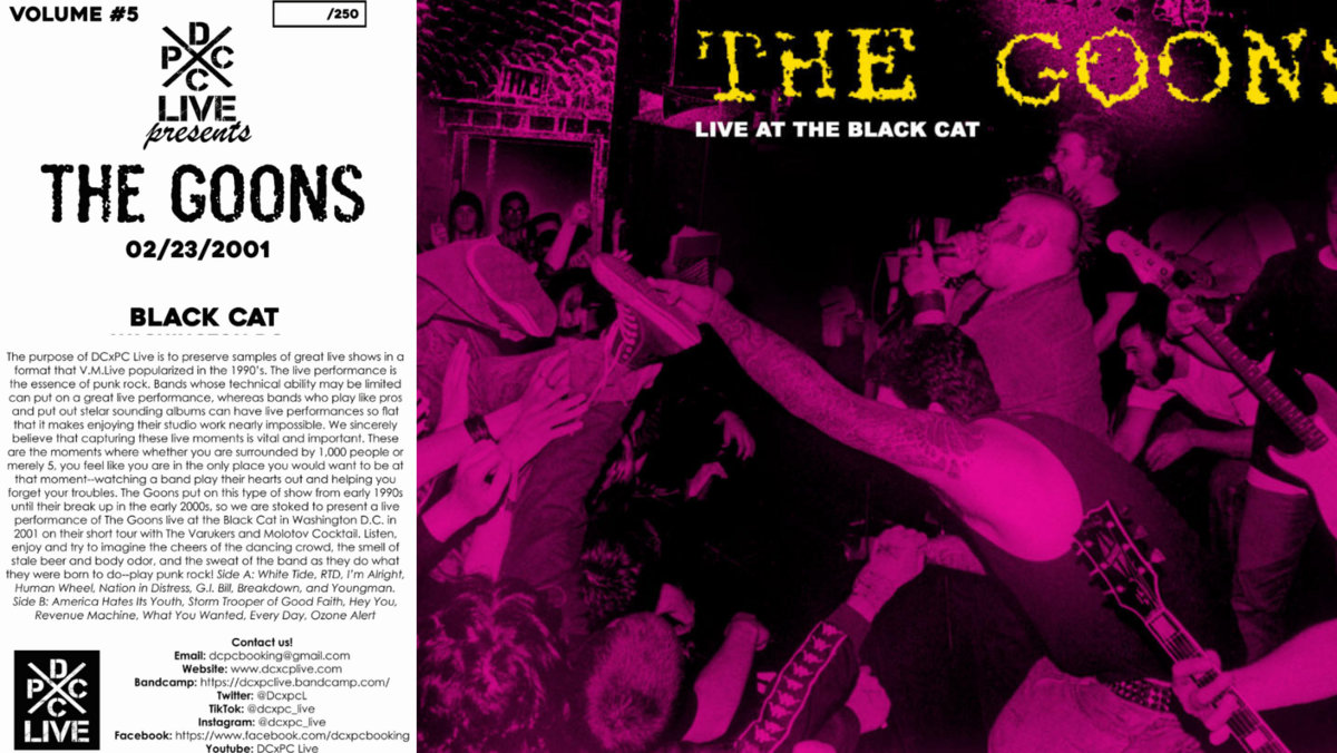 DCxPC Live Vol. 5 The Goons Live at The Black Cat 2001 | THE GOONS