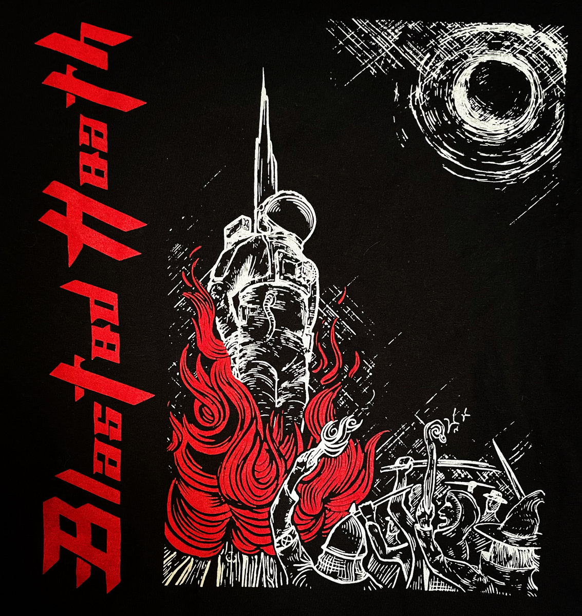 Burning Space Man Tee | Blasted Heath