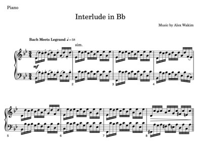 Interlude in B-Flat - PDF Sheet Music | Alex Wakim
