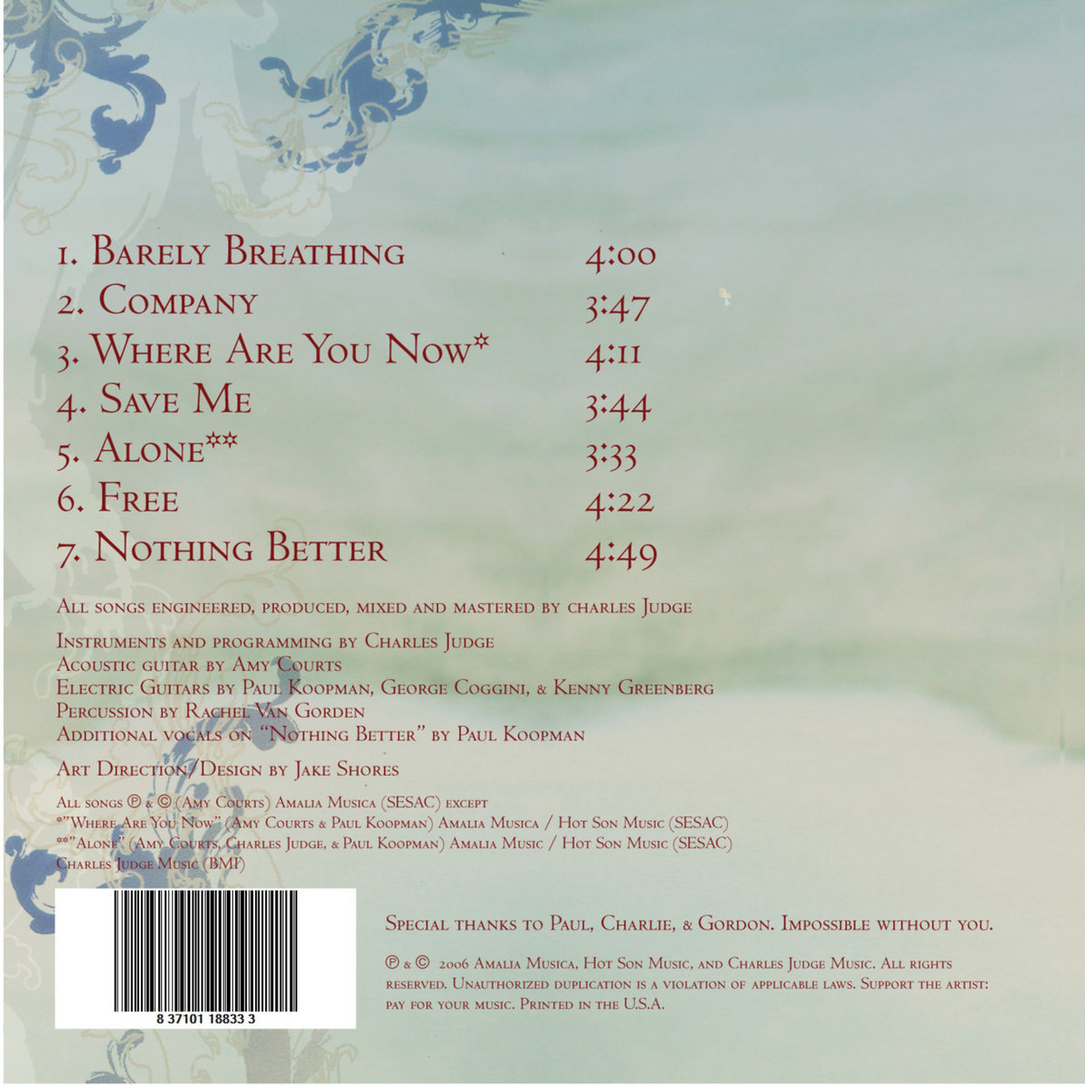 Amy Courts | Amy Courts | Melodic Revolution Distribution