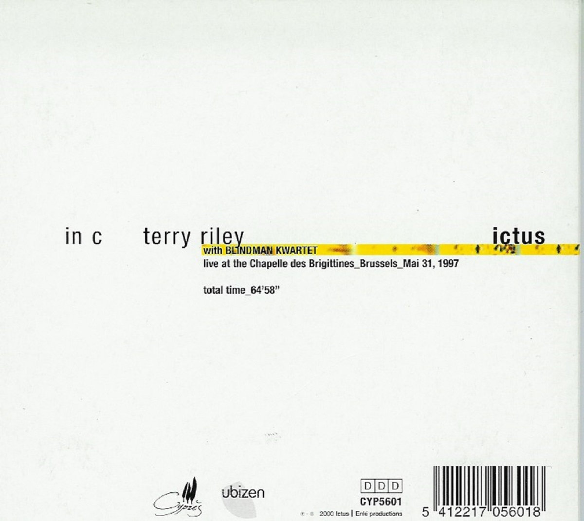 Terry Riley | In C [1999] | [Ictus collection on Cypres] | ictus ensemble