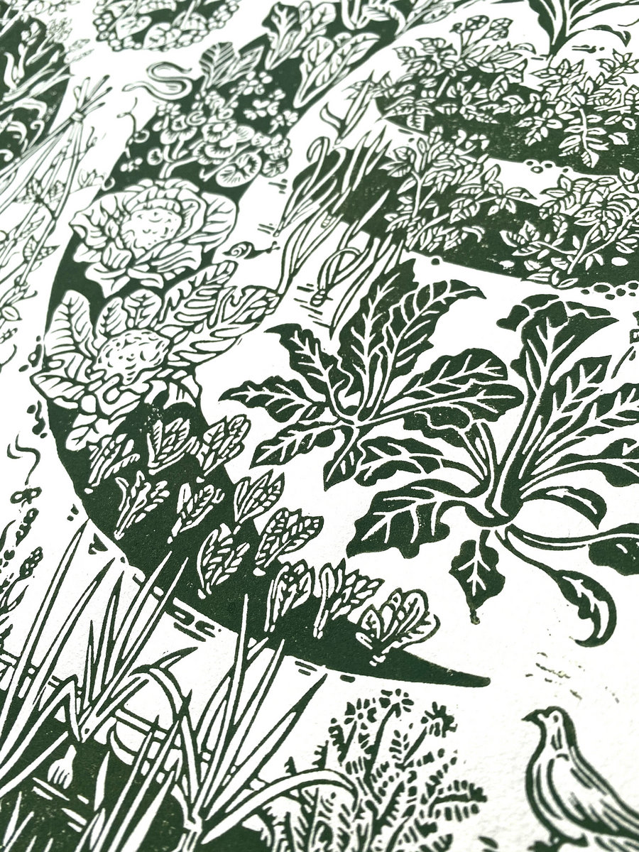 plot 50 orginal lino print | Small Plant