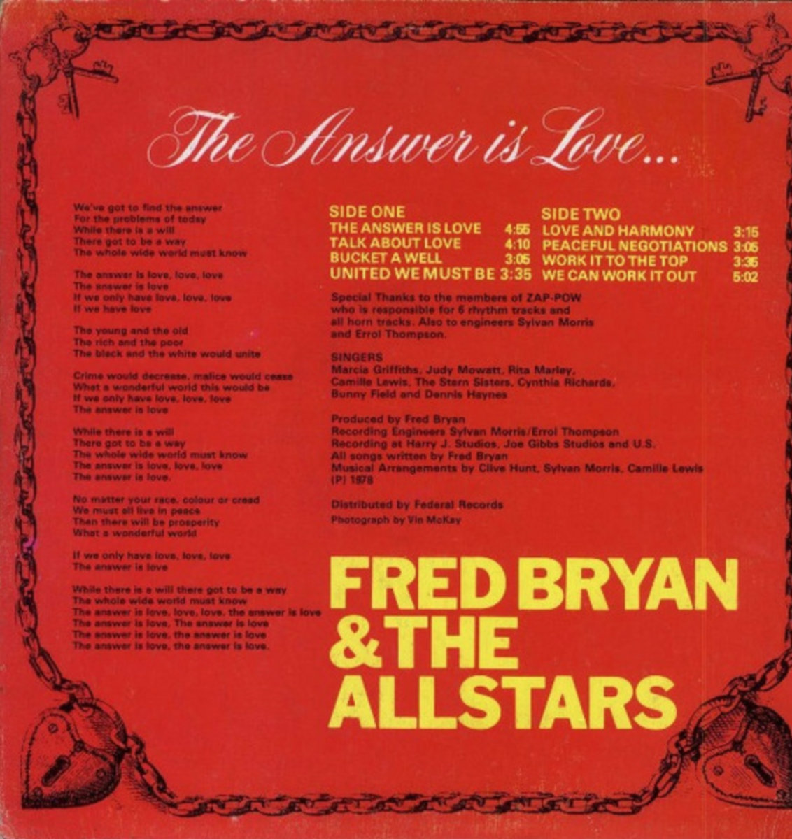 The Answer Is Love | Fred Bryan & The All Stars | Judy Mowatt