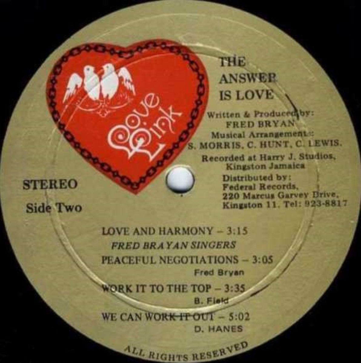 The Answer Is Love | Fred Bryan & The All Stars | Judy Mowatt