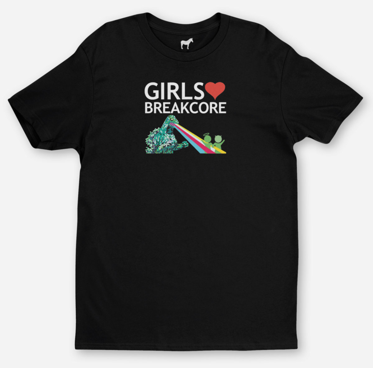 GIRLS LOVE BREAKCORE 8BIT GODZILLA BLACK | Girls Love Breakcore