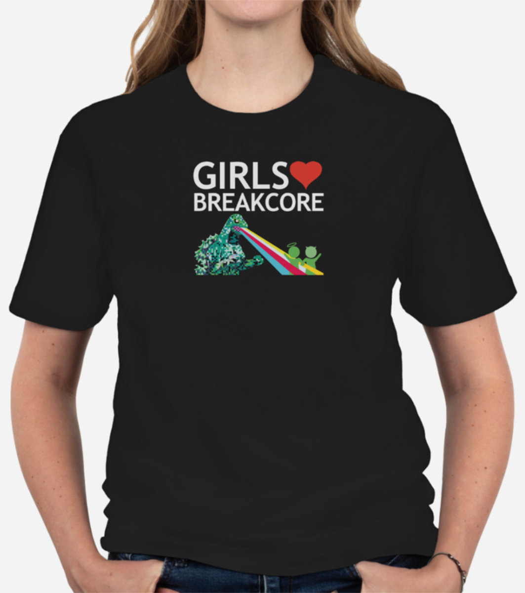 GIRLS LOVE BREAKCORE 8BIT GODZILLA BLACK | Girls Love Breakcore