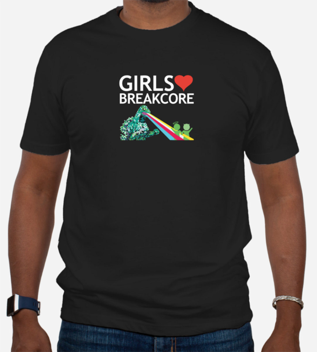 GIRLS LOVE BREAKCORE 8BIT GODZILLA BLACK | Girls Love Breakcore