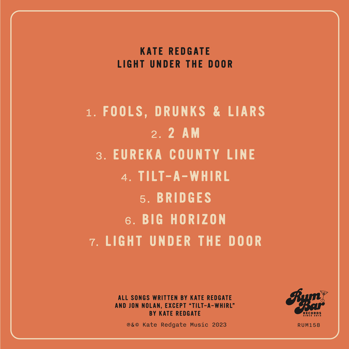 Light Under The Door | Kate Redgate | Rum Bar Records