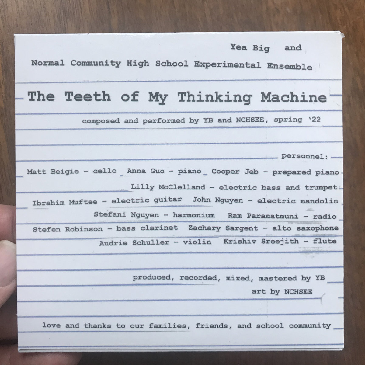 The Teeth of My Thinking Machine | Yea Big and Normal Community High ...
