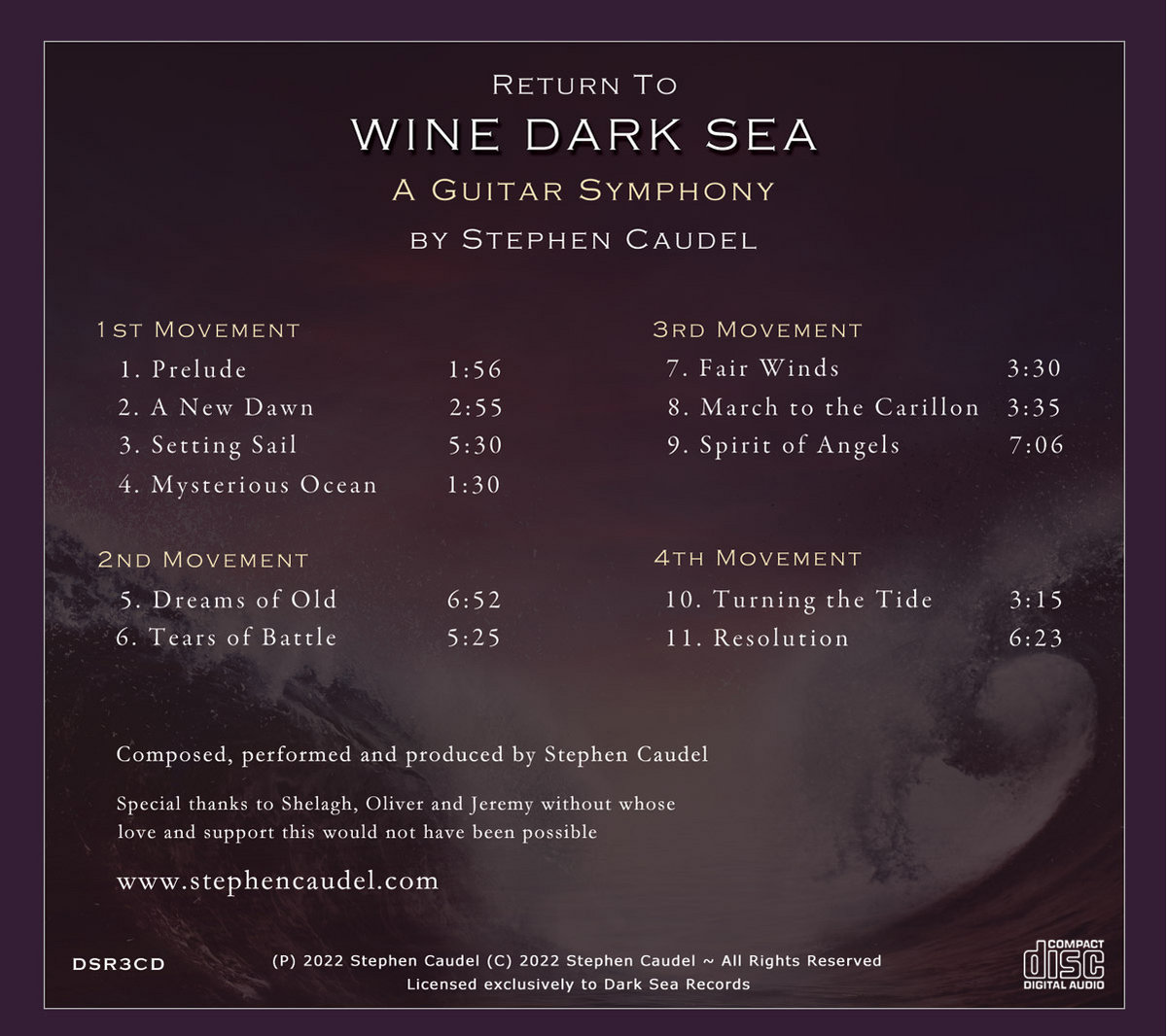 Return To Wine Dark Sea (Symphonic Rock) | Stephen Caudel