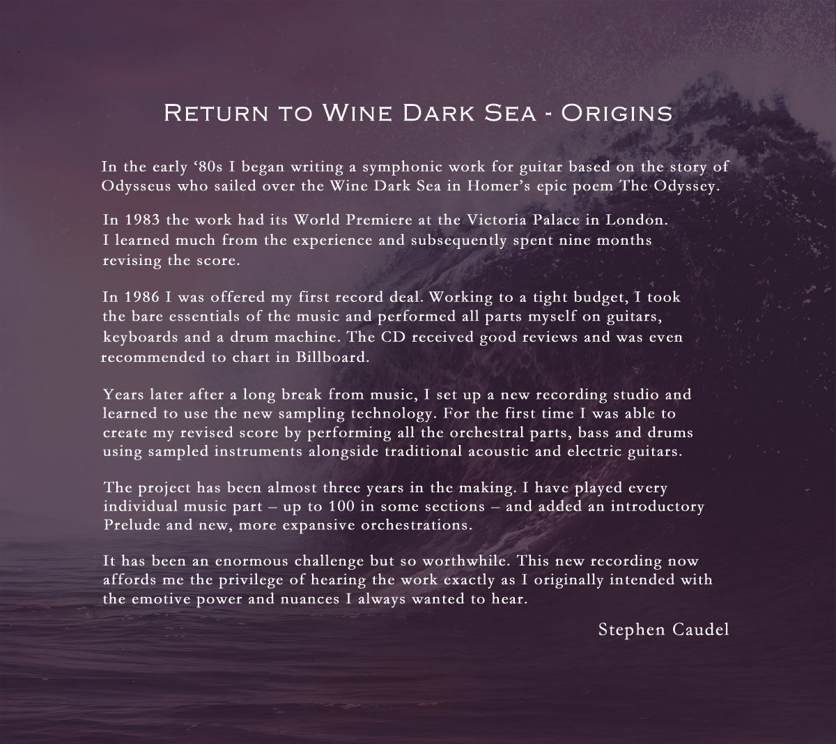 Return To Wine Dark Sea (Symphonic Rock) | Stephen Caudel