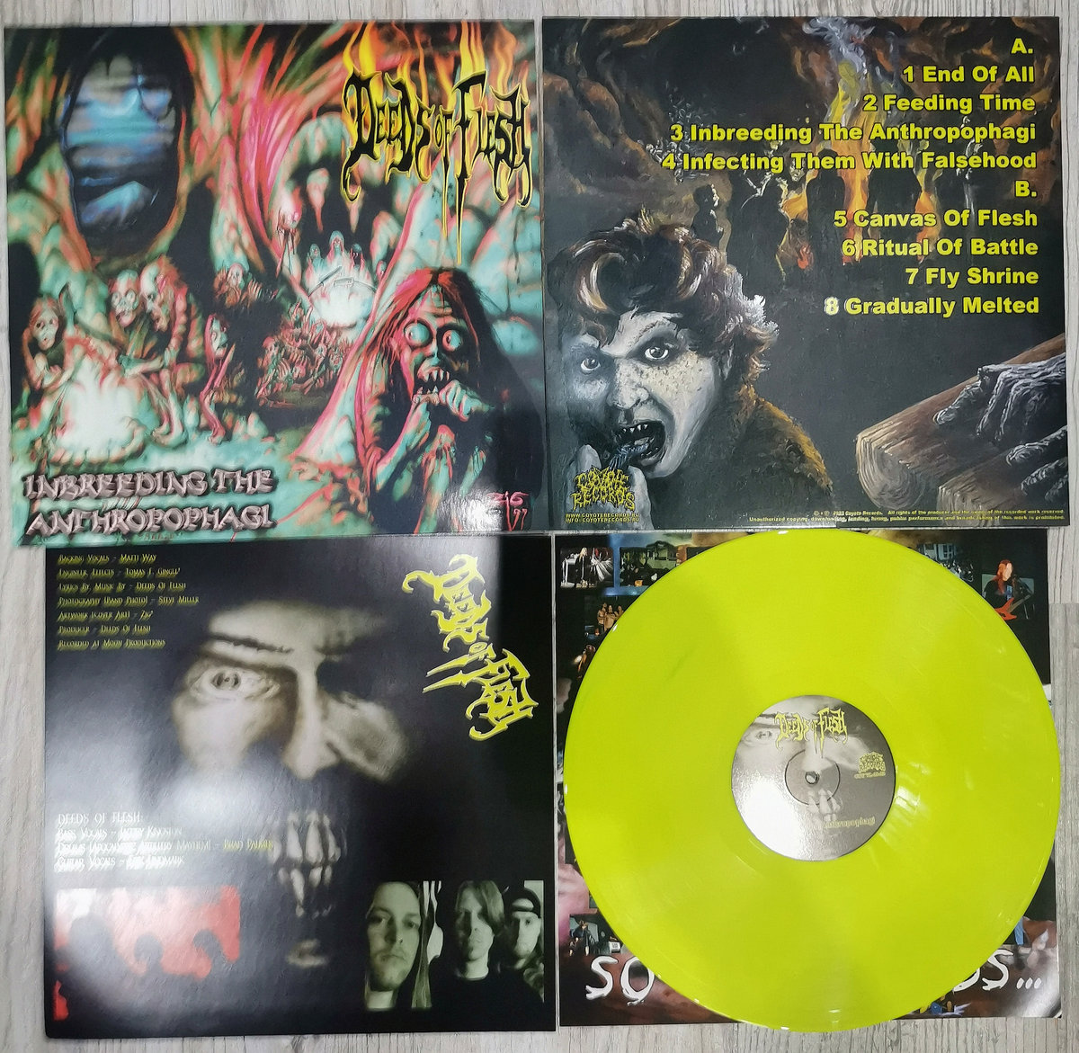 Deeds Of Flesh – Inbreeding The Anthropophagi - Yellow Green Marbled 12 ...