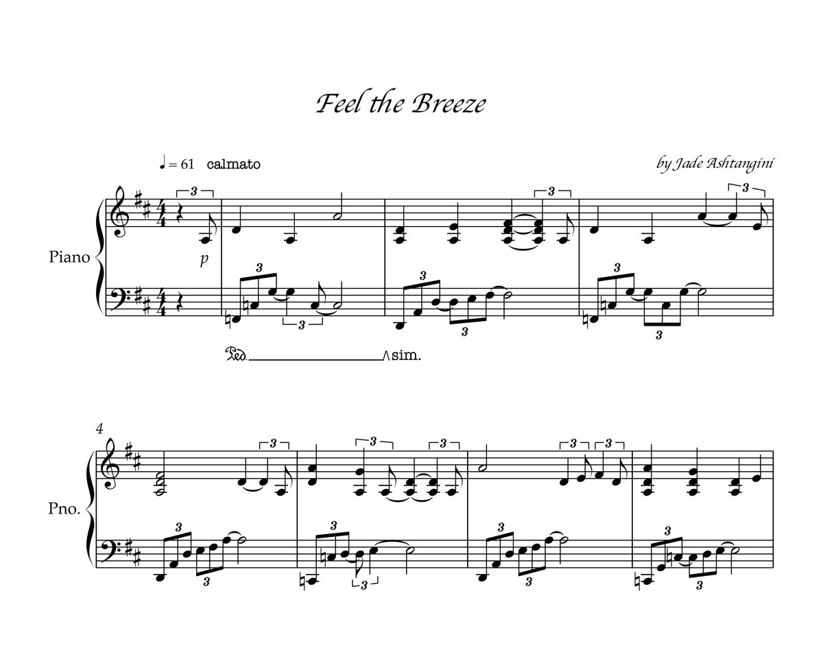 Sheet music - Digital (PDF) - Feel the Breeze | Jade Ashtangini