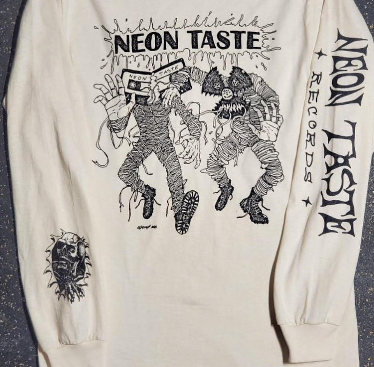 Long sleeve, Triple print Tee shirt | Neon Taste Records